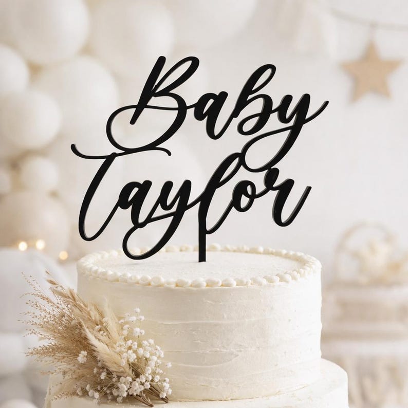 Custom Baby Shower Cake Topper With Name – Acrylic Cake Topper - Etsy ...