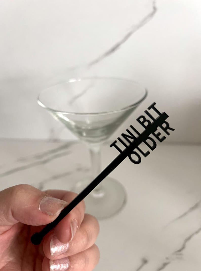 A Tini Bit Older Martini Glass Drink Stirrers: Birthday Party Decor - Etsy