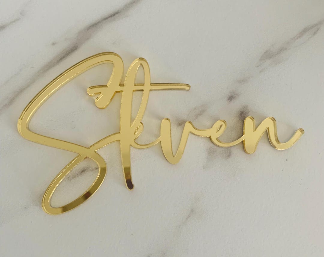 Cursive - Acrylic Custom Cake Name Tags| Cake Charms| Name Charms for ...