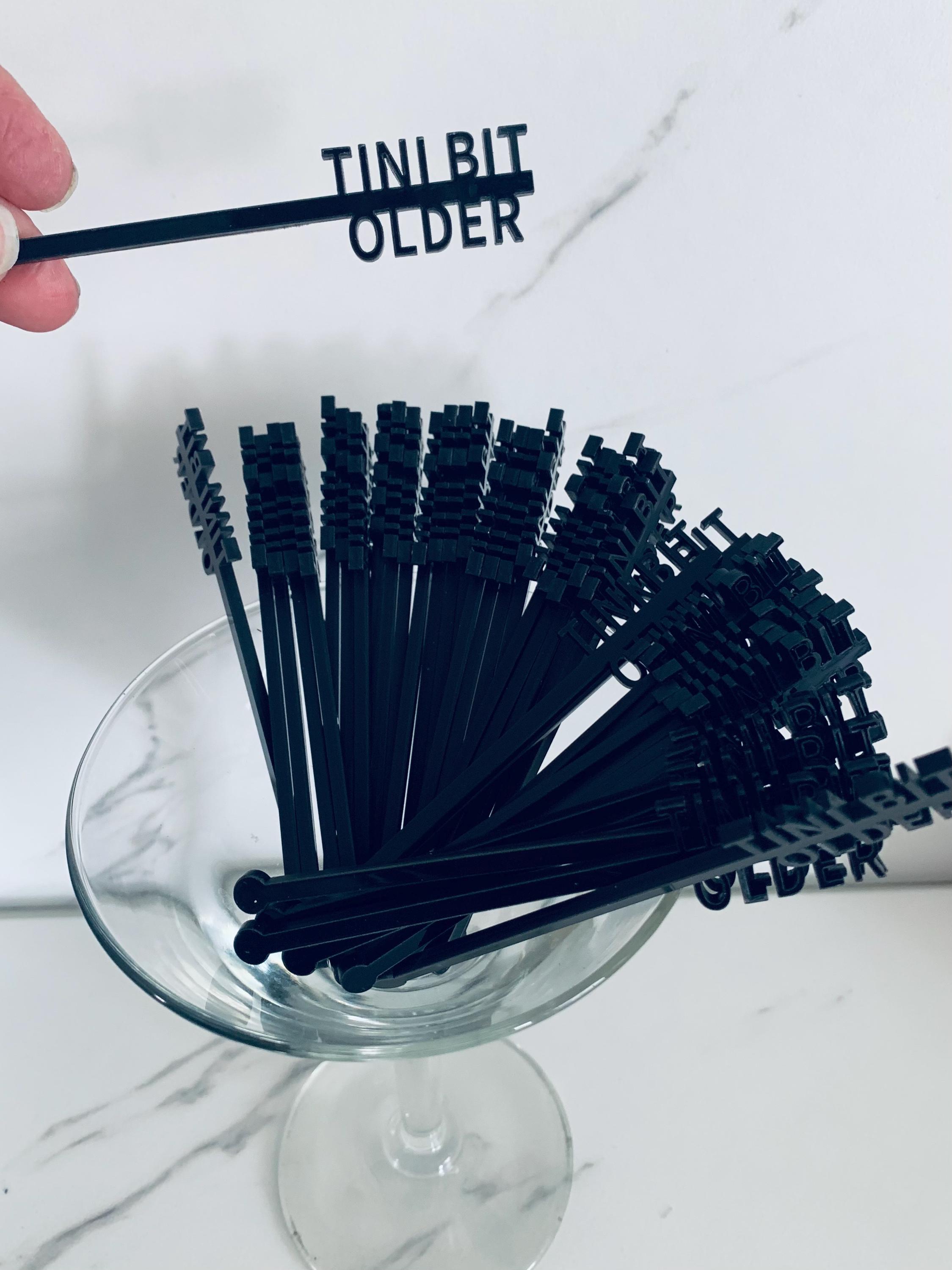 A Tini Bit Older Martini Glass Drink Stirrers: Birthday Party Decor - Etsy
