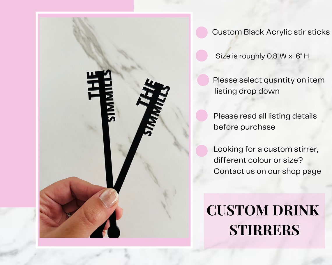 Custom Drink Stirrers Personalized, Cocktail Stirrers, Wedding Drink ...