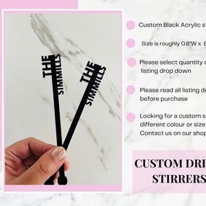 Custom Drink Stirrers Personalized, Cocktail Stirrers, Wedding Drink ...
