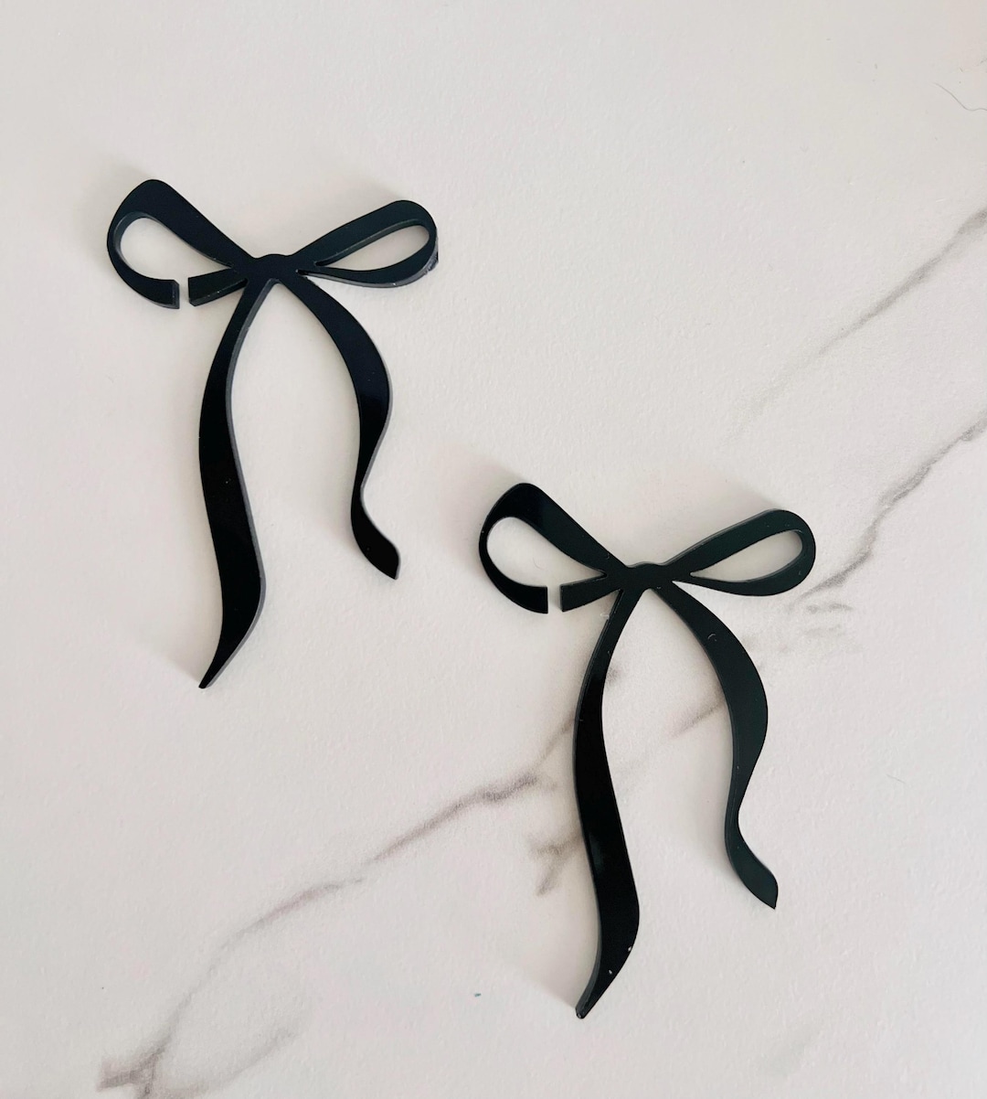 Black Acrylic Bow Cocktail Glass Charms: Drink Toppers, Set of 10 - Etsy