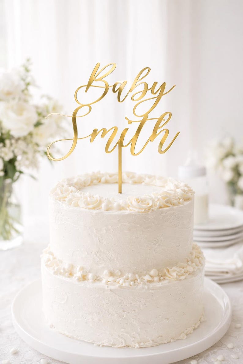 Custom Baby Shower Cake Topper With Name – Acrylic Cake Topper - Etsy ...