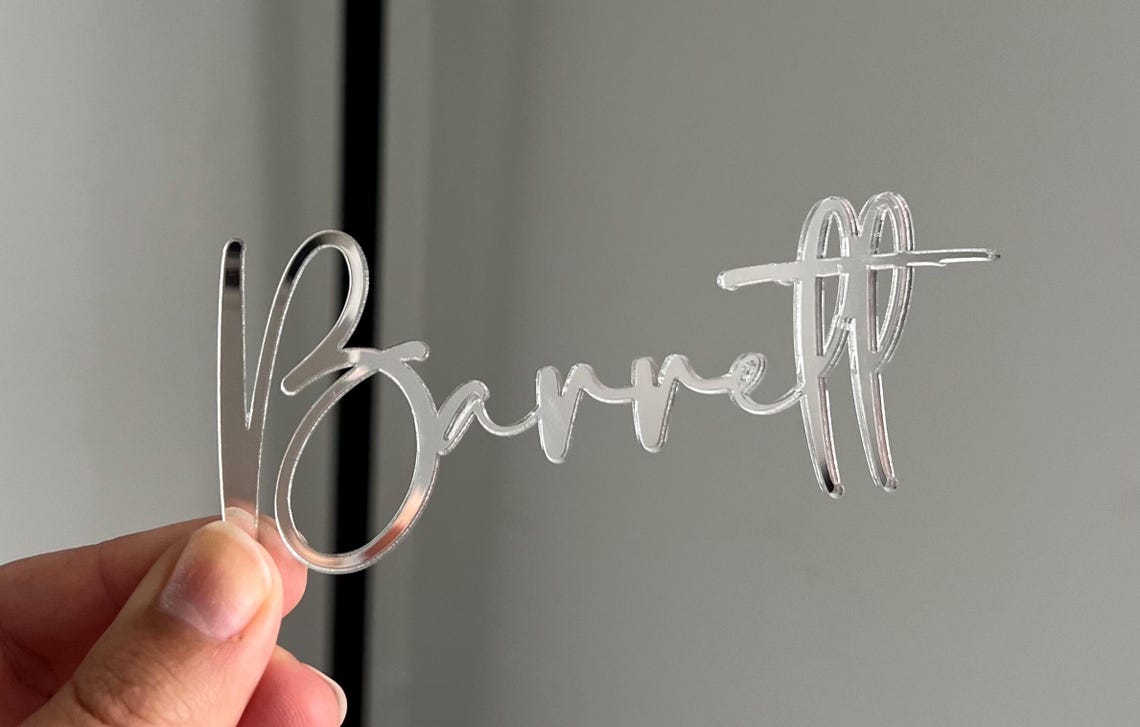 Custom Silver Acrylic Name Tags/wedding Placement Card/custom Names ...