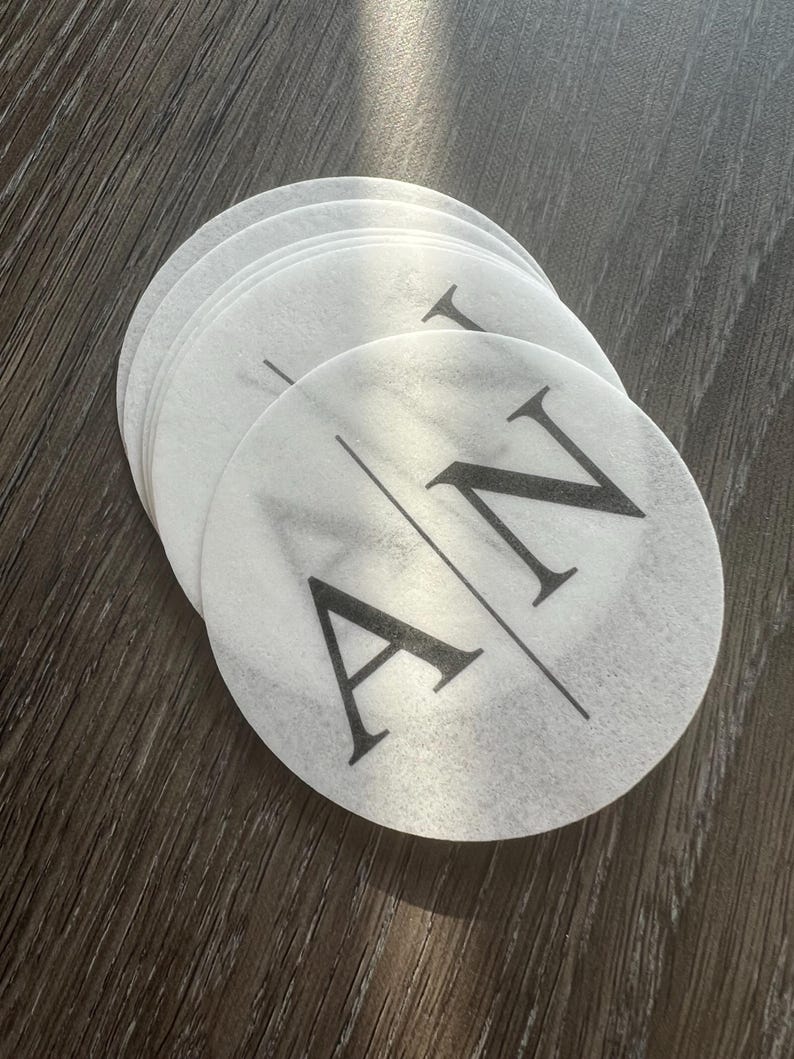 Personalized Initial Drink Toppers: Edible Wafer, Wedding Decor - Etsy ...