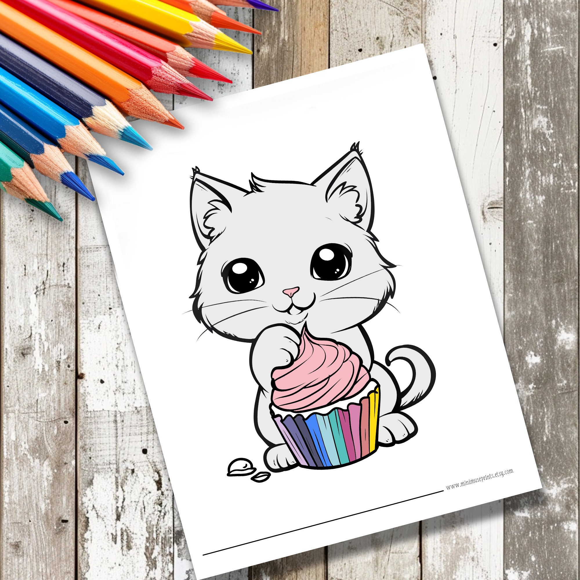 Cute Cats Coloring Pages for Kids, Kids Activities Printable, Easy ...