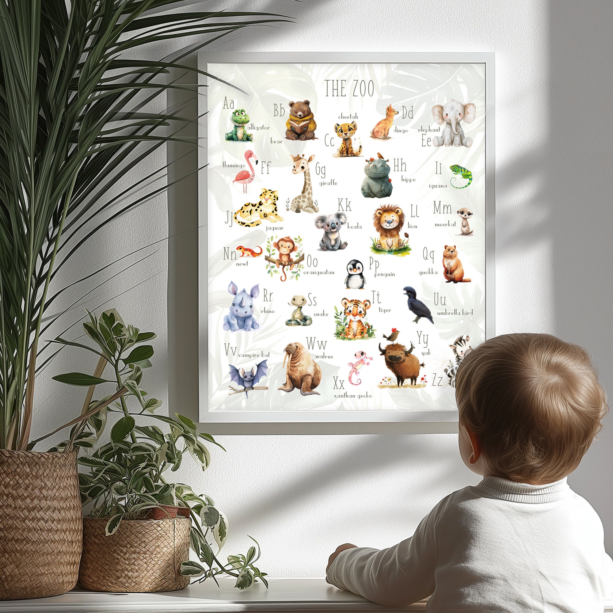 Zoo Animals Alphabet Poster Print, Zoo Alphabet for Nursery, Nursery ...