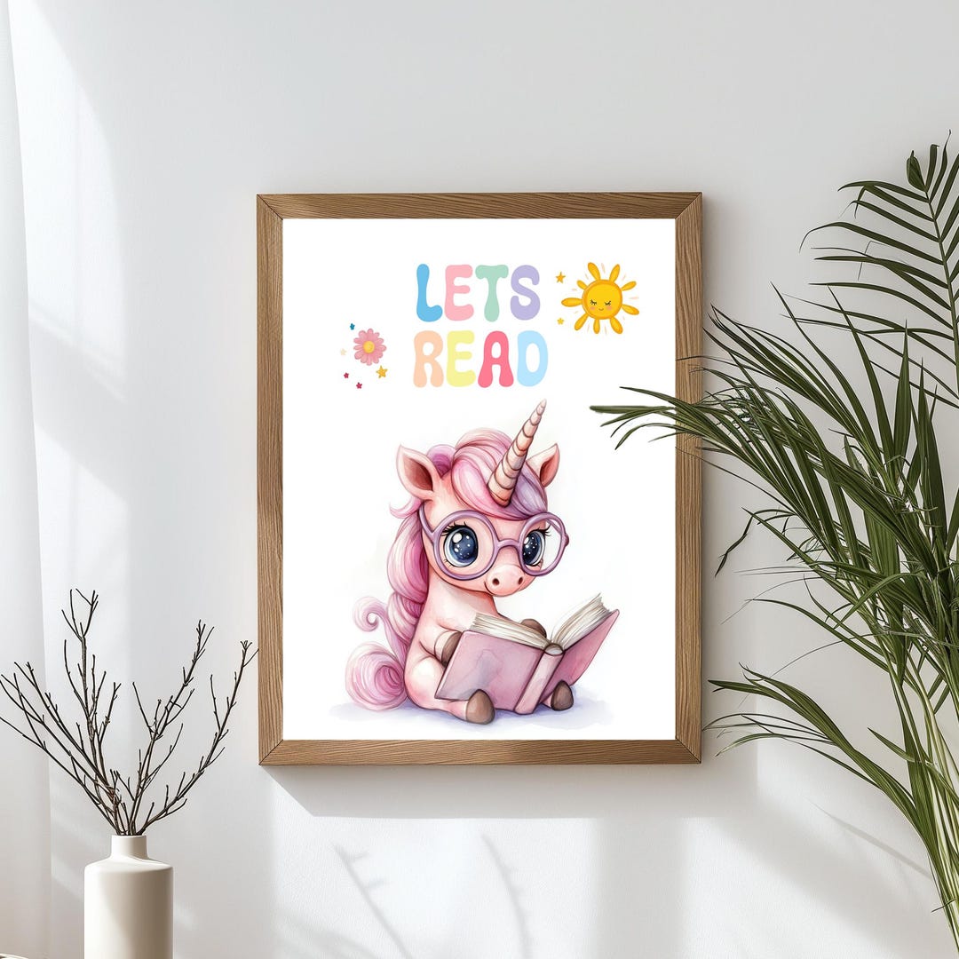 Kids Playroom Prints, Classroom Reading Educational Print, Library Let ...