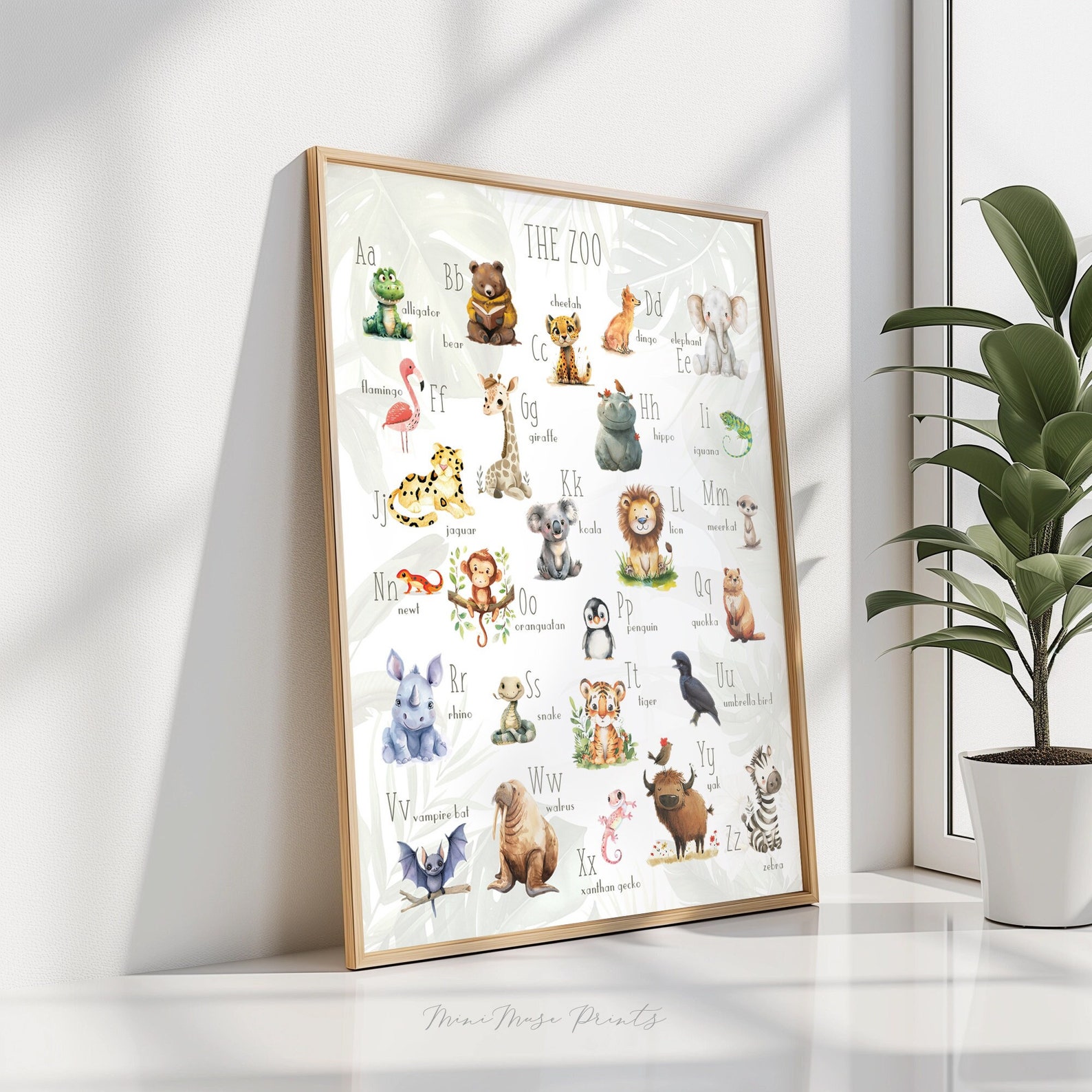 Zoo Animals Alphabet Poster Print, Zoo Alphabet for Nursery, Nursery ...