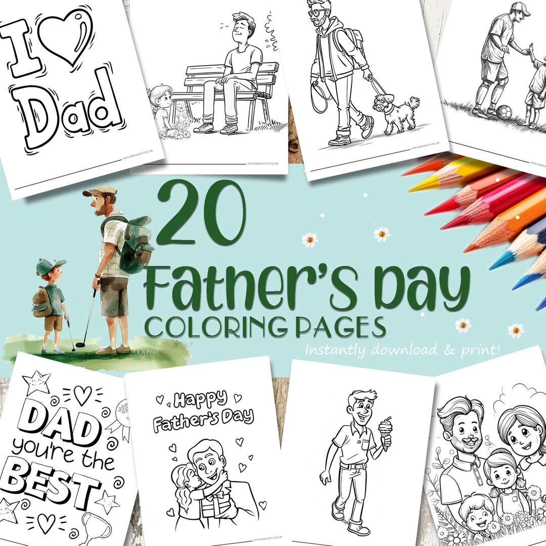 Father's Day Coloring Pages for Kids, Dad Day Activities Printable ...