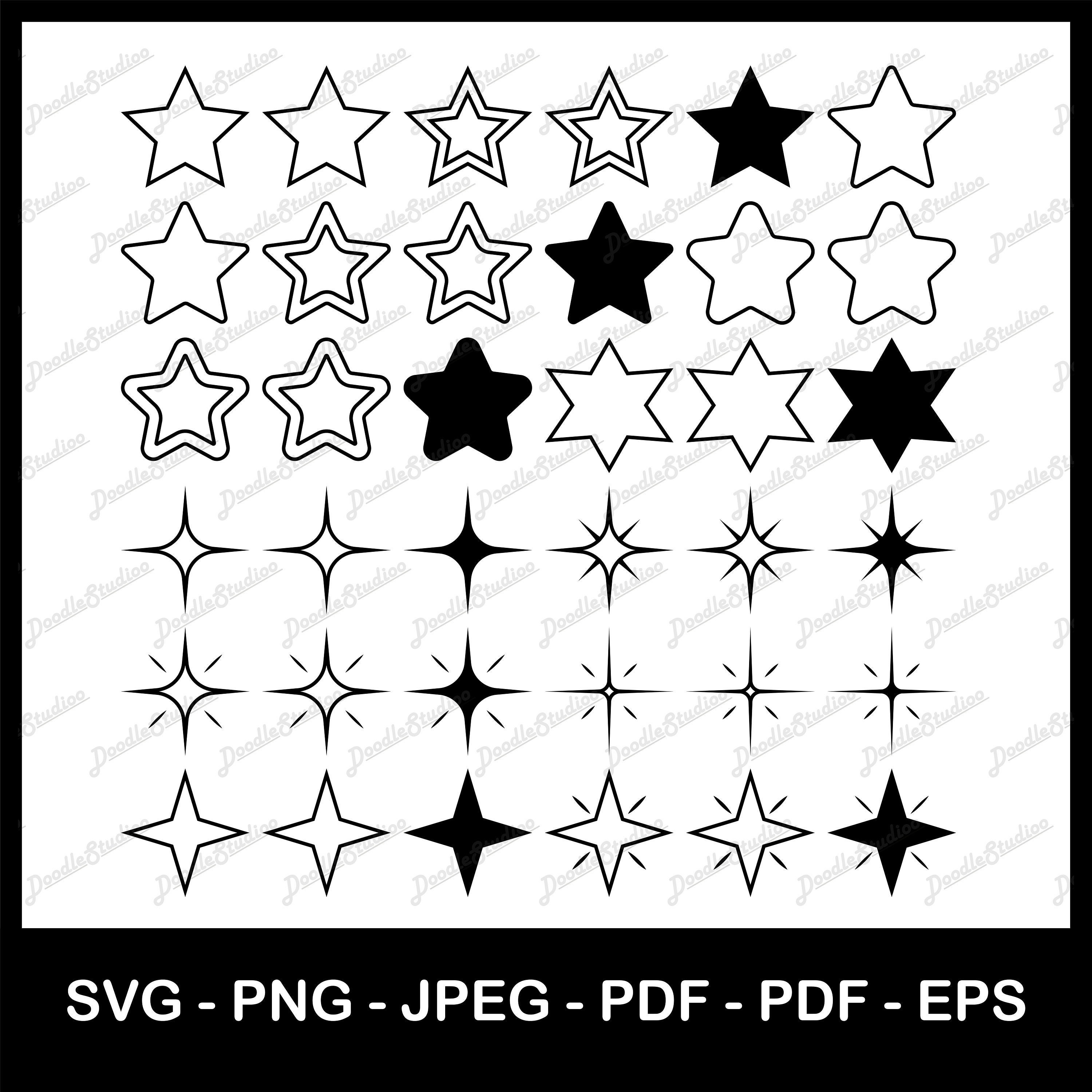 Star SVG Bundle, PNG, Star Clip Art, Svg, PNG, Jpeg, Eps, Dxf, Pdf ...