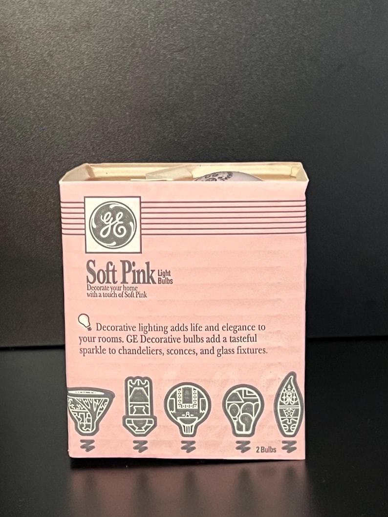 Vintage GE 60w Soft Pink Light 2 Bulbs Shenandoah Apple Blossom ...