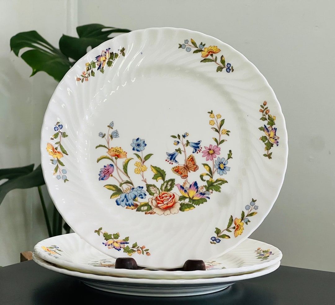 Vintage Aynsley “cottage Garden “ Salad Plates Set of 3 Made in England ...