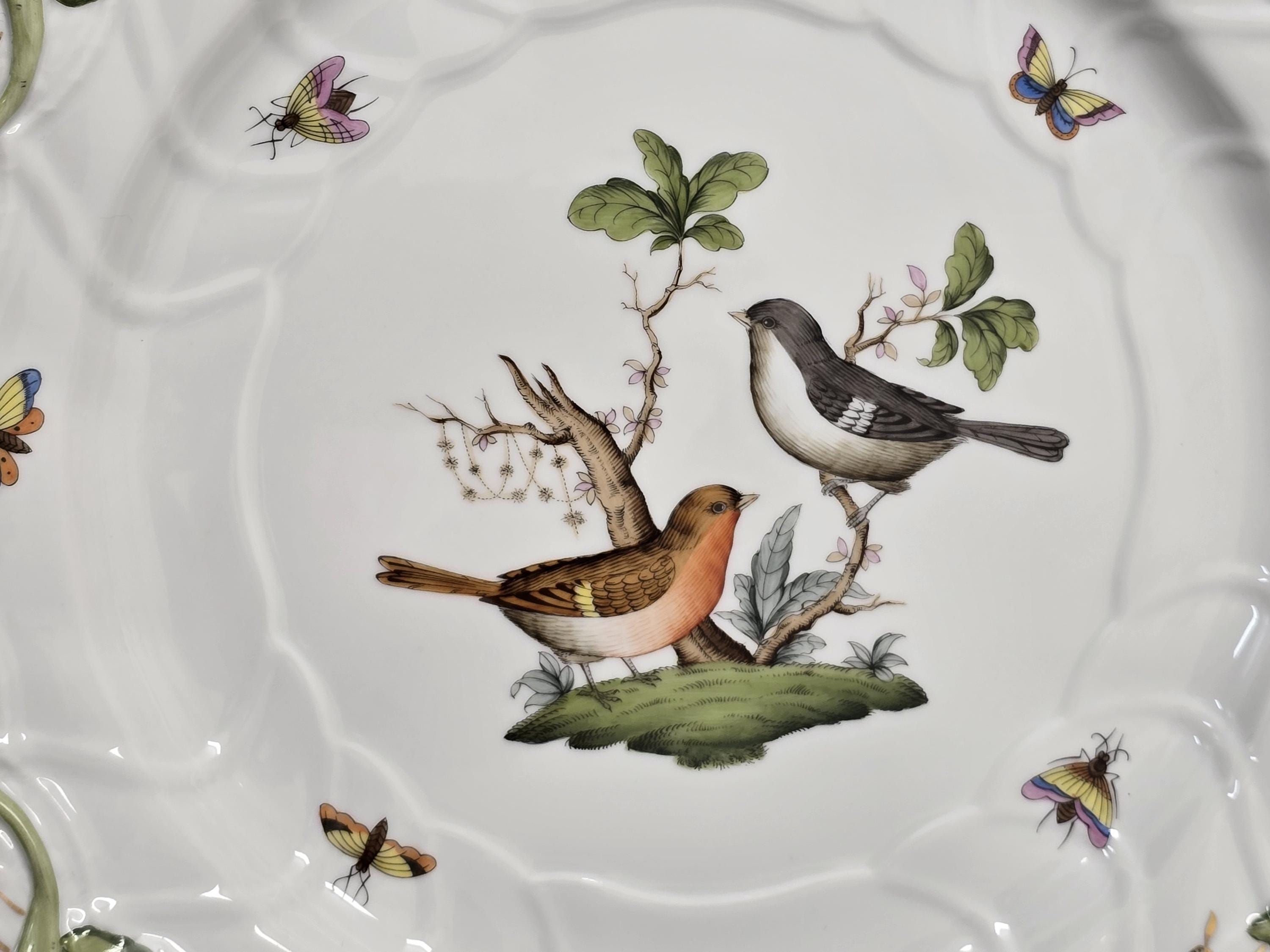 Herend Rothschild Bird Borders Brown Fish Scales Chop Plate With ...