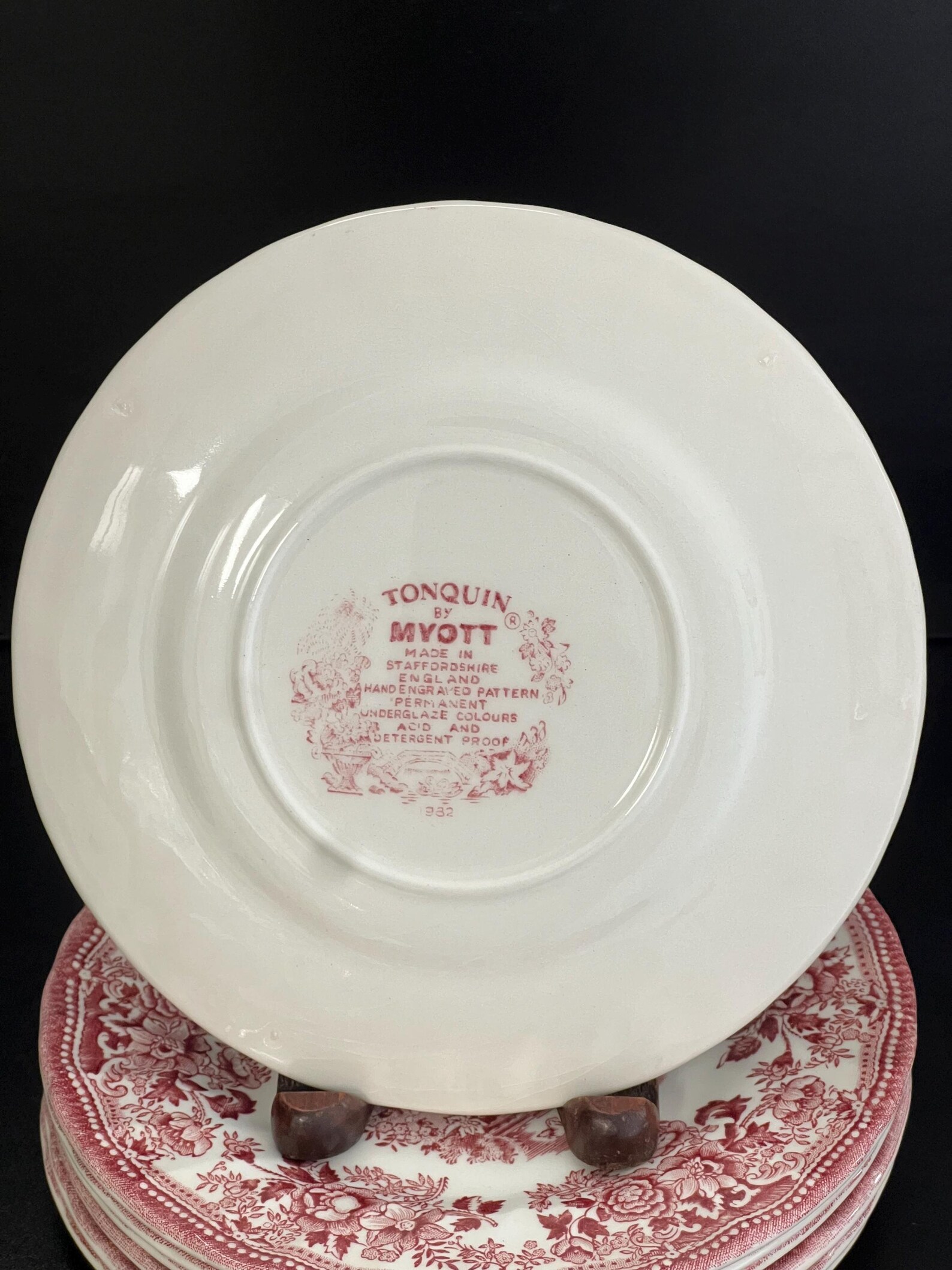 Myott Tonquin Red Pink Transferware Bread & Butter Plates Set of 7 - Etsy
