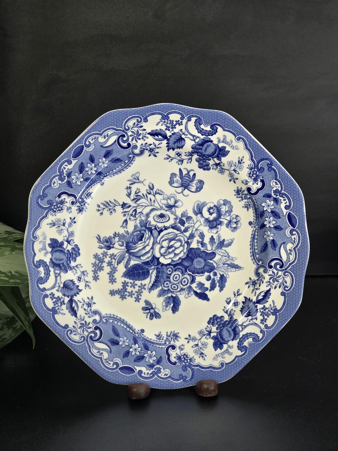 SPODE Blue Room Garden Collection Blue Rosescalloped Plate 9 - Etsy