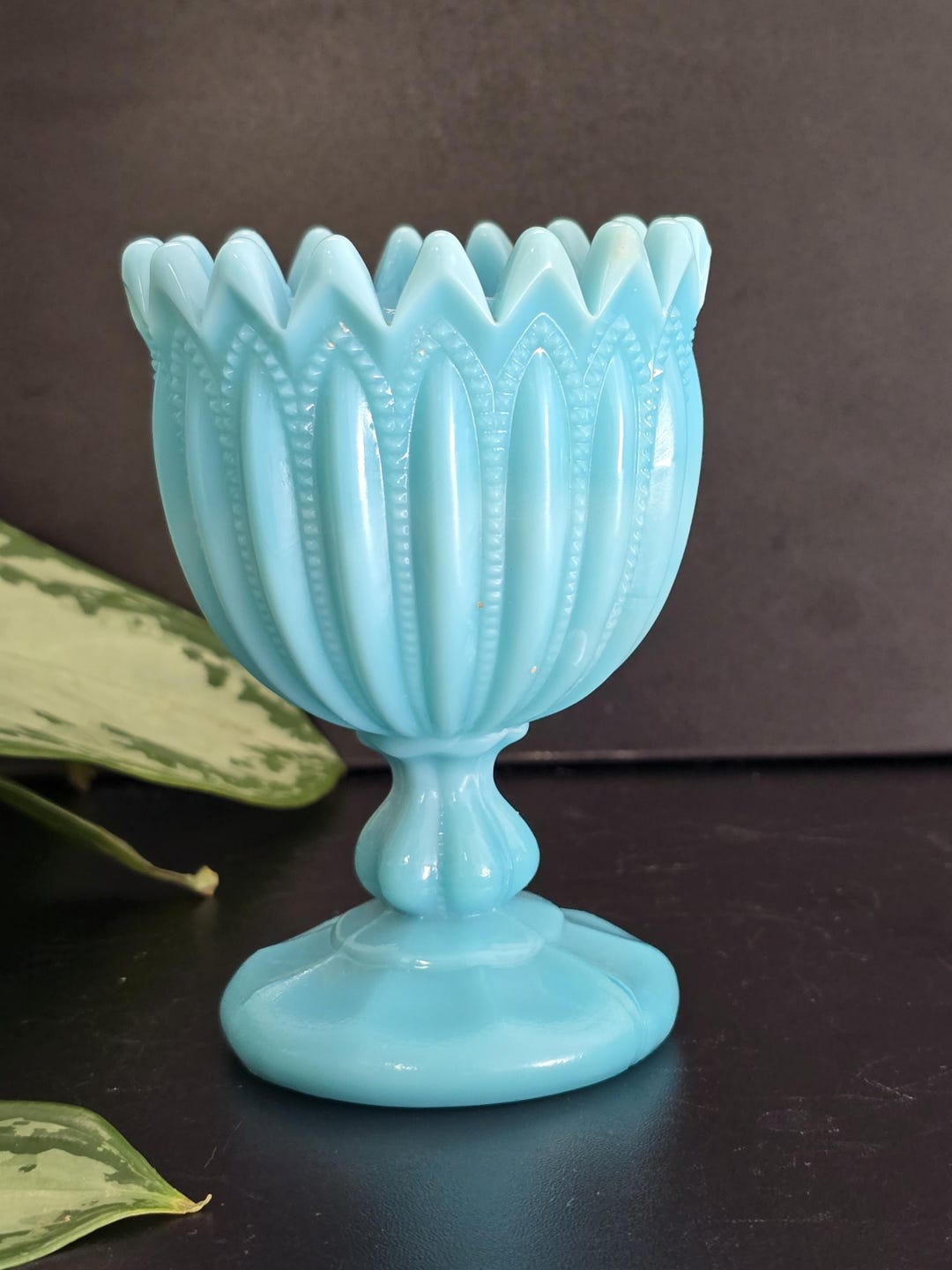 Portieux & Vallérysthal Blue Opaline Vase - Etsy