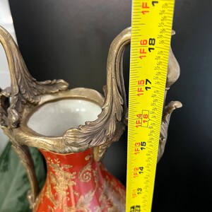 Mid 20th Century Stunning Mark Roberts Floral Porcelain & Ornate Bronze ...