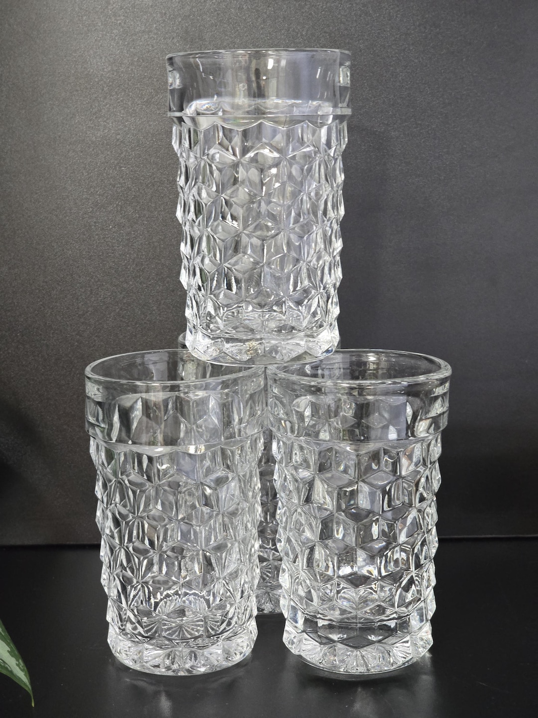Fostoria American Clear Glass Flat Iced Tea Tumblers 5 1/4” Tall Set of ...