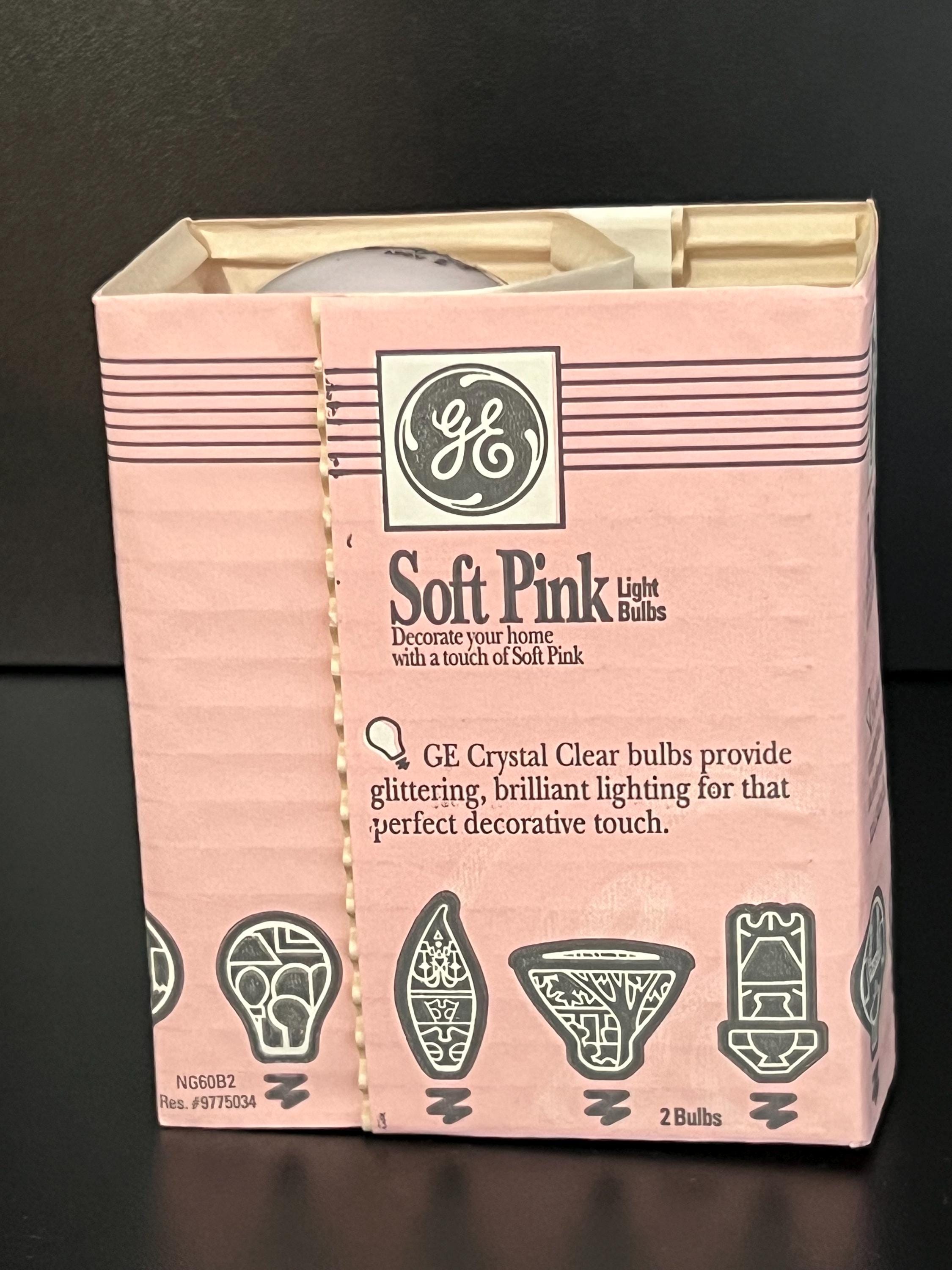 Vintage GE 60w Soft Pink Light 2 Bulbs Shenandoah Apple Blossom ...