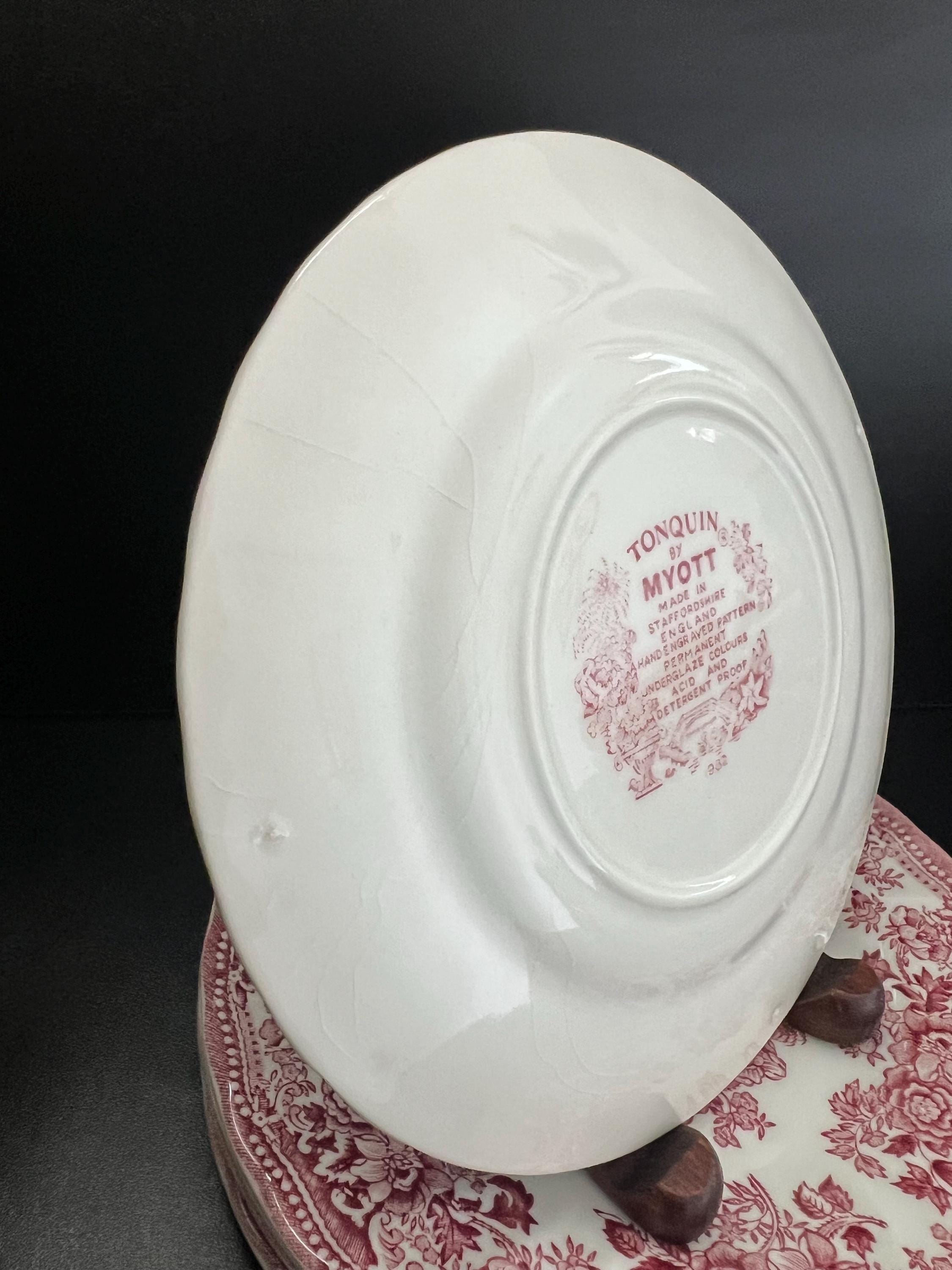 Myott Tonquin Red Pink Transferware Bread & Butter Plates Set of 7 - Etsy