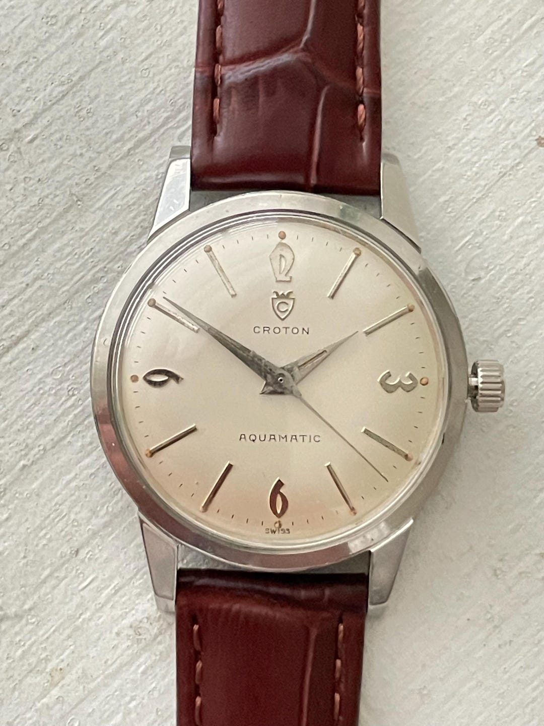 Vintage 1960s Croton Aquamatic Automatic Watch With Swiss ETA 2451 ...