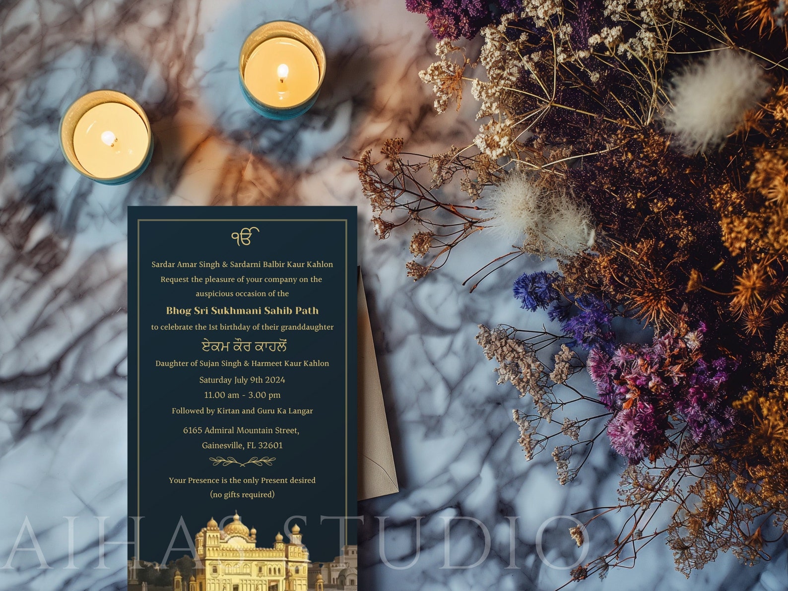 Sri Sukhmani Sahib Path Invitations, Digital Download, 100% Editable ...