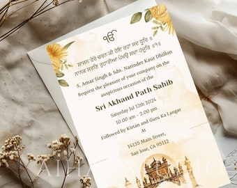 Sri Sukhmani Sahib Path Invitations, Digital Download, 100% Editable ...