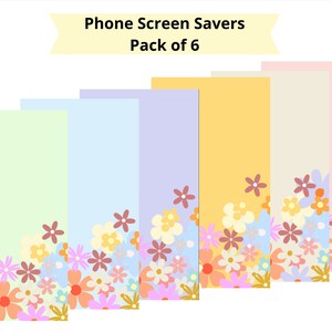 Flower Lock Screen Wallpapers, Digital Download, Pack of 6 Coloured ...