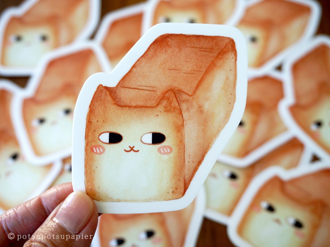 Shokupan Cat Bread Sticker: Funny Handmade Decal - Etsy