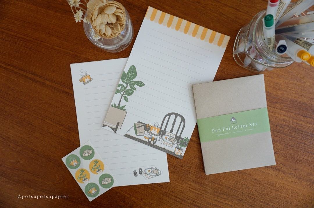 Cozy Cafe Pen Pal Letter Set, Letter Writing Set, Handmade Pen Pal Kit ...