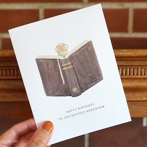 Book Lover Birthday Card, Fun Greeting Card for Bookworms, Cute Happy ...