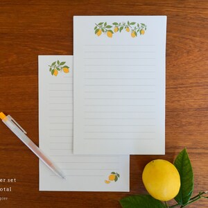Spring Lemons Pen Pal Letter Set, Letter Writing Set, Handmade Pen Pal ...