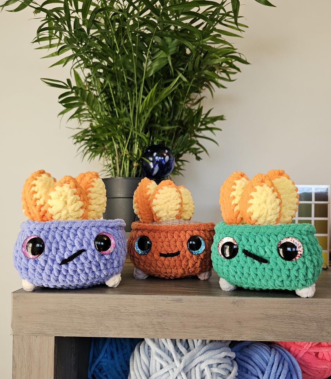 Handmade Crochet Dumpster Fire Plushie – Soft Chenille Yarn – Glitter ...