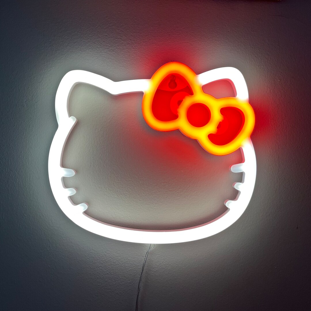 Fluorescent Hello Kitty Wall Light, Battery Operated - Etsy