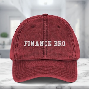 Finance Bro Hat Vintage Embroidered Cap for Finance Gift | B - Etsy