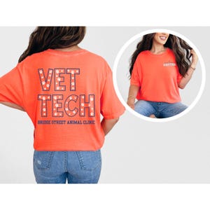 Personalized Vet Tech Comfort Colors Shirt for Veterinary Technician ...