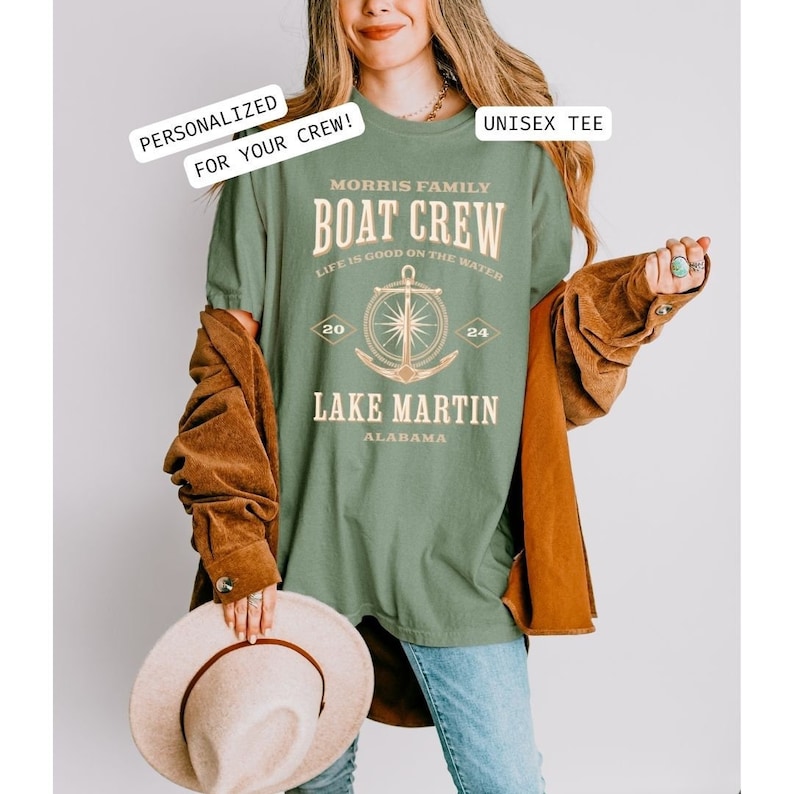 Personalized Boat Crew Shirt Lake Life Shirt for Boat Owner Gift for ...