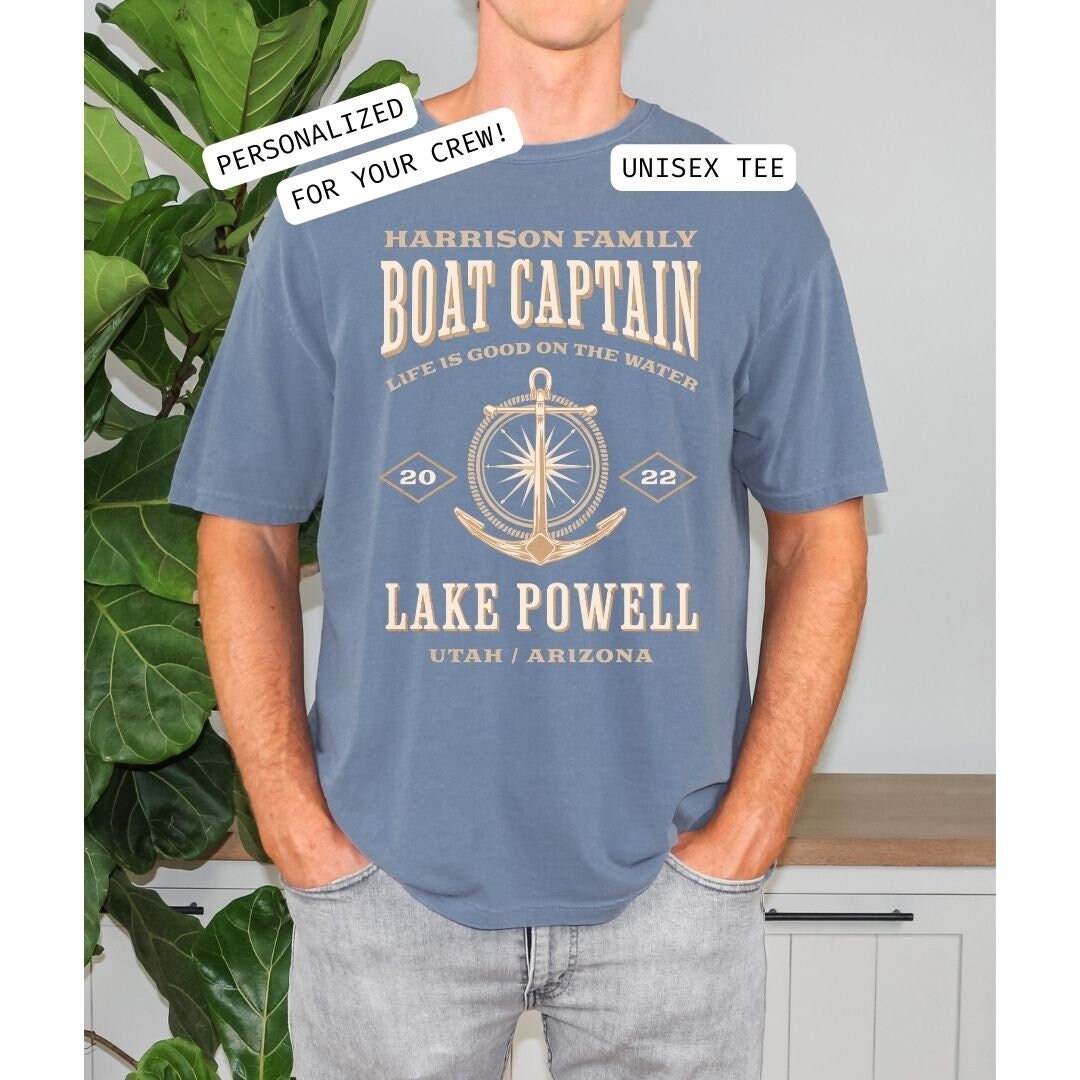 Personalized Boat Captain Shirt Lake Life Shirt for Boat Owner Gift for ...
