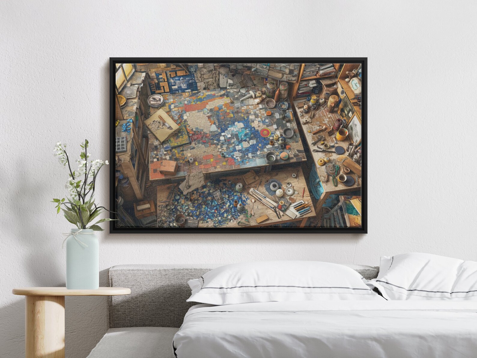 Intricate Artist Studio Digital Print, Colorful Creative Chaos Artwork ...
