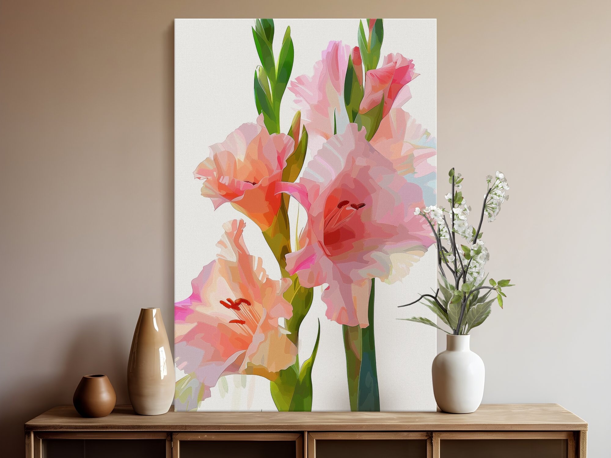 August Birth Flower Gladiolus Printable Art, Instant Download Digital ...