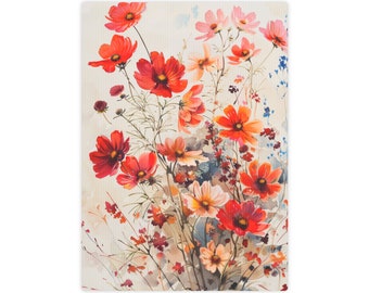 August Birth Flower Print Poppy 5x7 Canvas Tile Print Home Decor ...