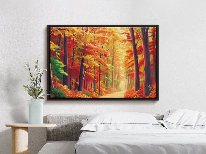 Autumn Forest Path Digital Artwork, Instant Download, Fall Trees ...