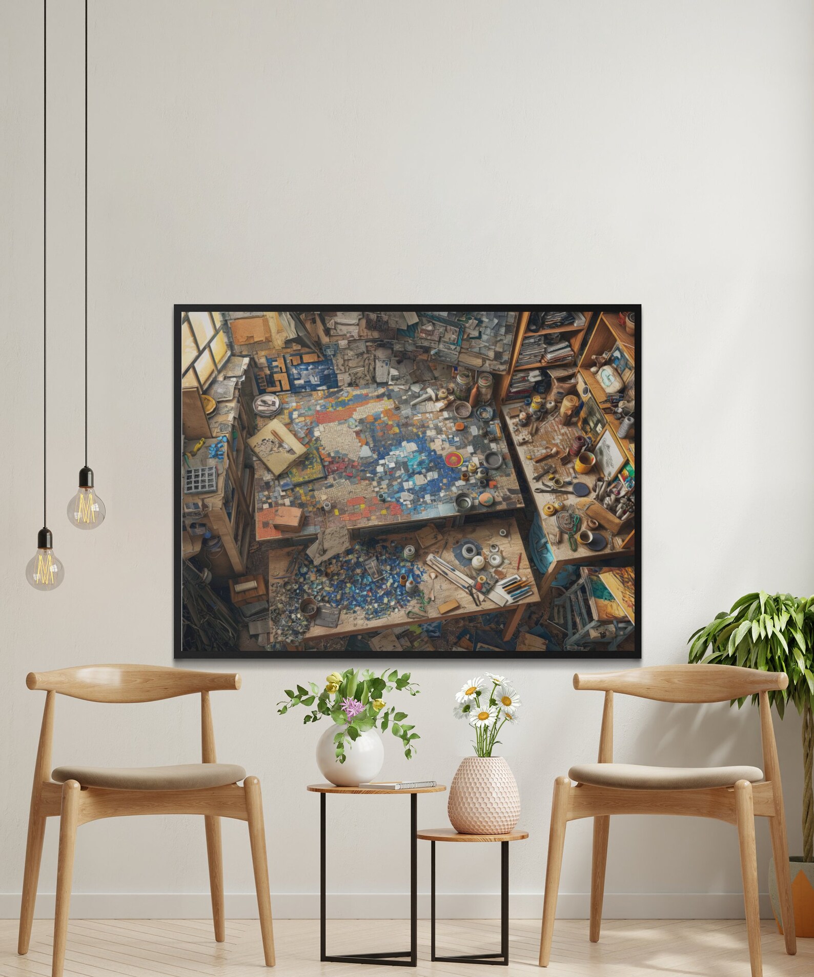 Intricate Artist Studio Digital Print, Colorful Creative Chaos Artwork ...