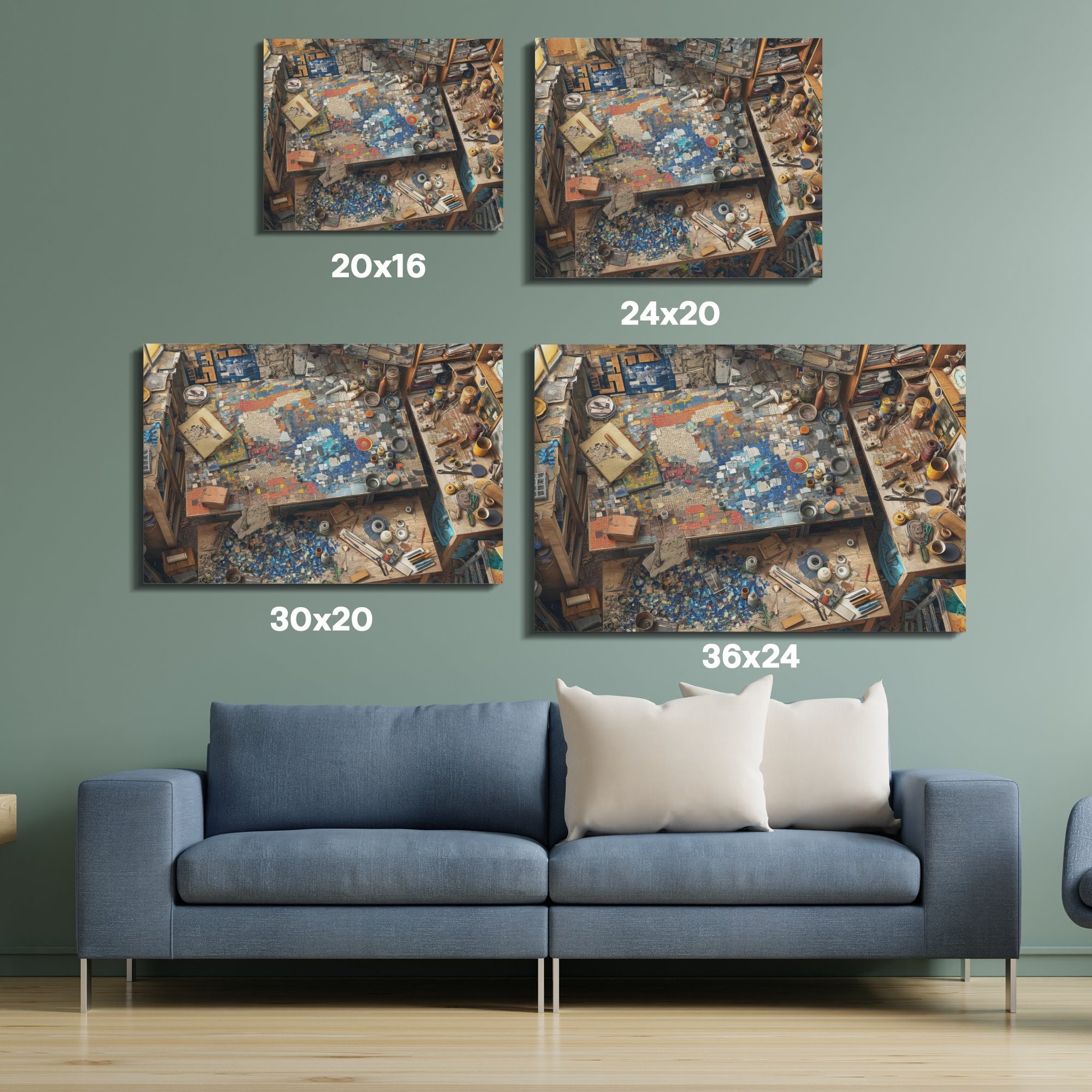 Intricate Artist Studio Digital Print, Colorful Creative Chaos Artwork ...