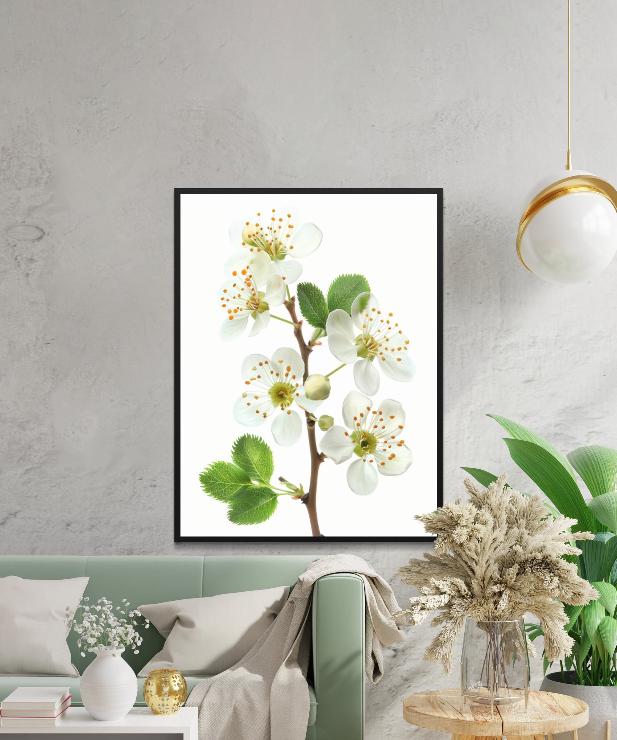 May Birth Flower Printable, Hawthorn Floral Art, Instant Download Wall ...