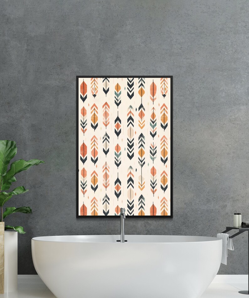 BOHO Art Print, Instant Digital Download, Print at Home Art, Geometric Arrow Pattern, Modern ...