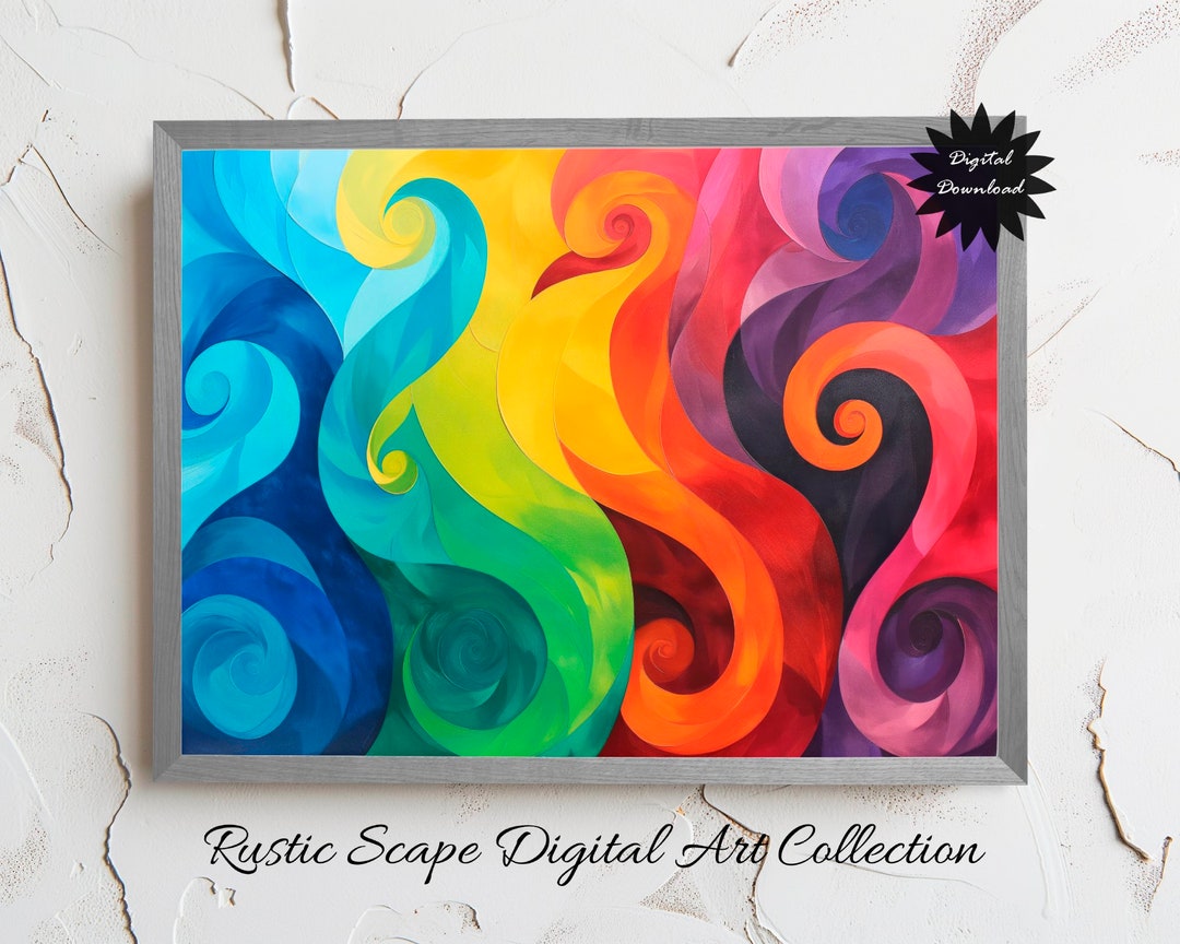 Colorful Swirl Abstract Art Digital Download - Etsy