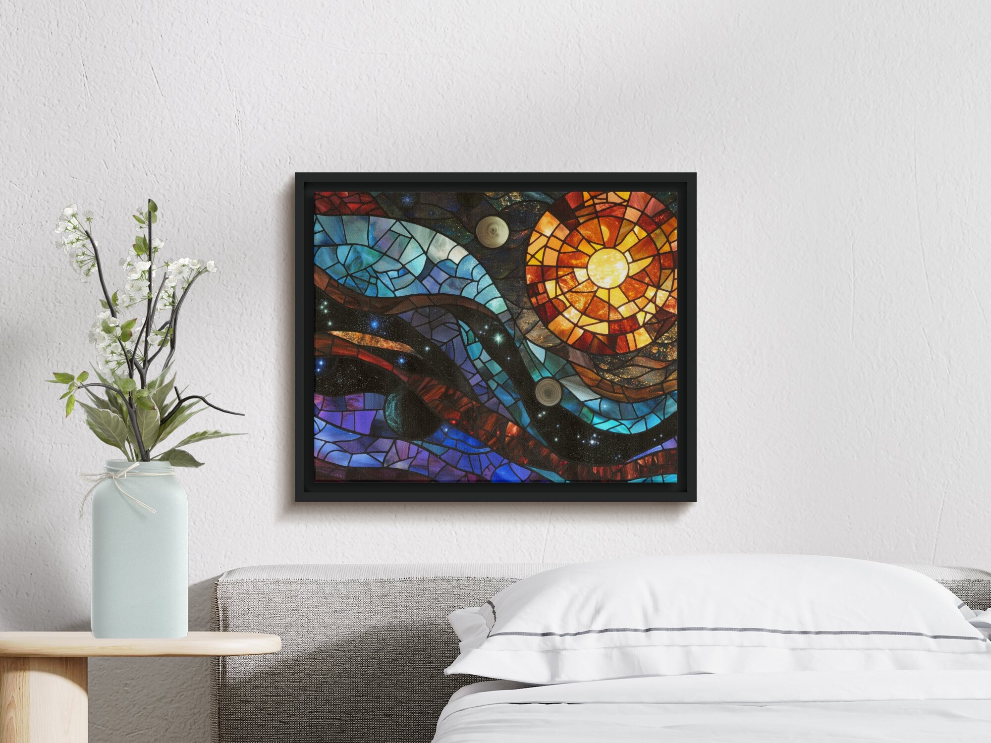 Stained Glass Cosmic Art Digital Download, Large Printable Wall Art ...